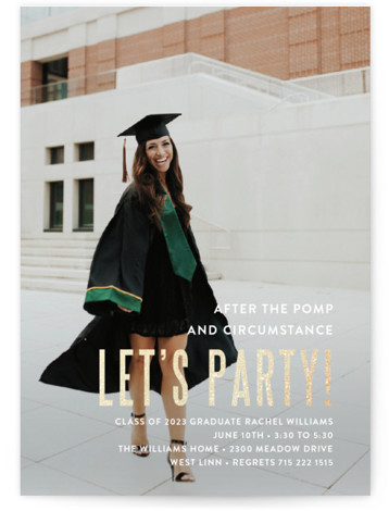 Glitter and Pomp Graduation Party Invitations by Susan Brown | Minted