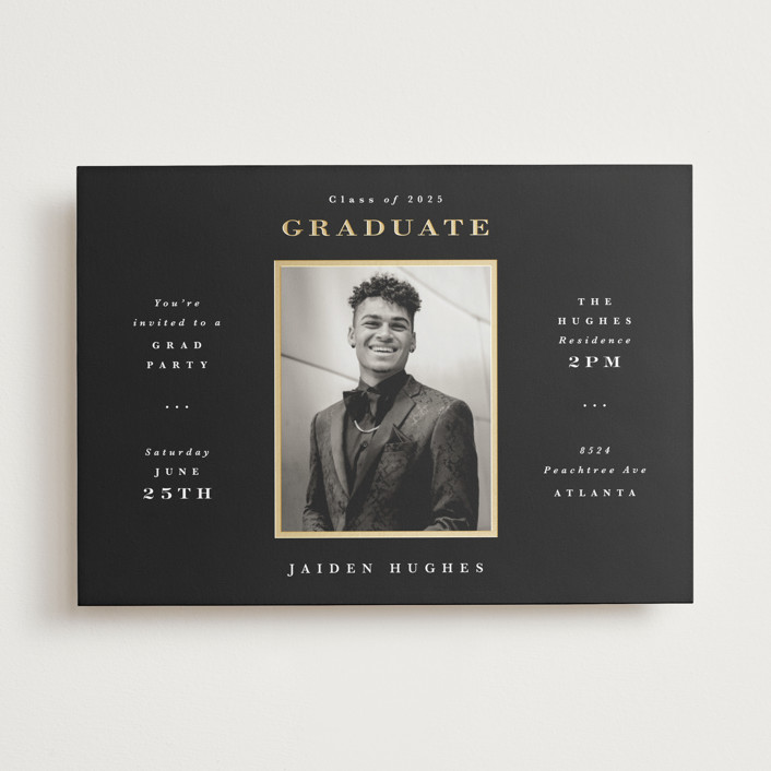 Tres Chic Foil-Pressed Graduation Party Invitations by Hooray Creative ...