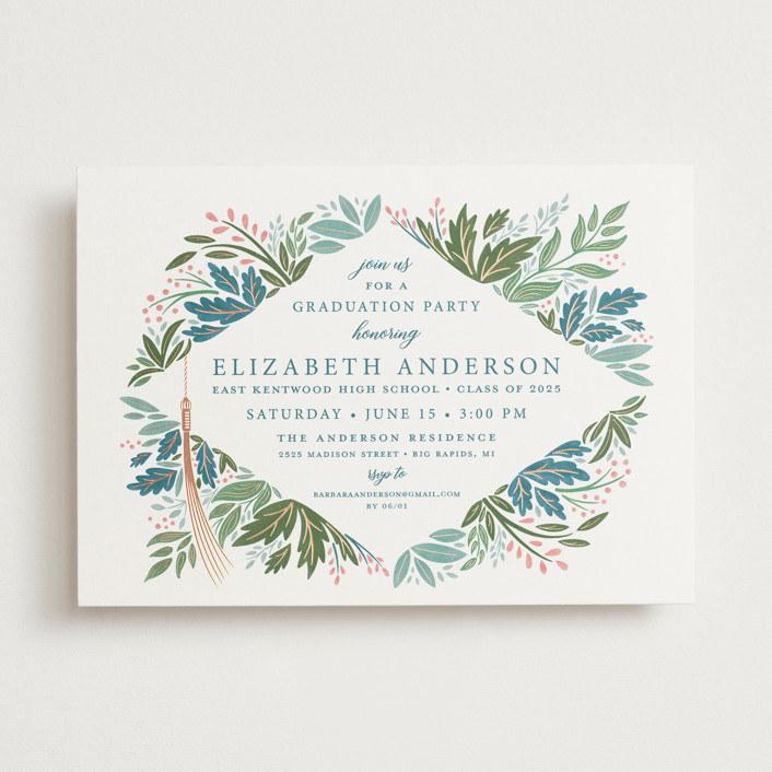 Flourish Foil-Pressed Graduation Party Invitations by Paper Sun Studio ...