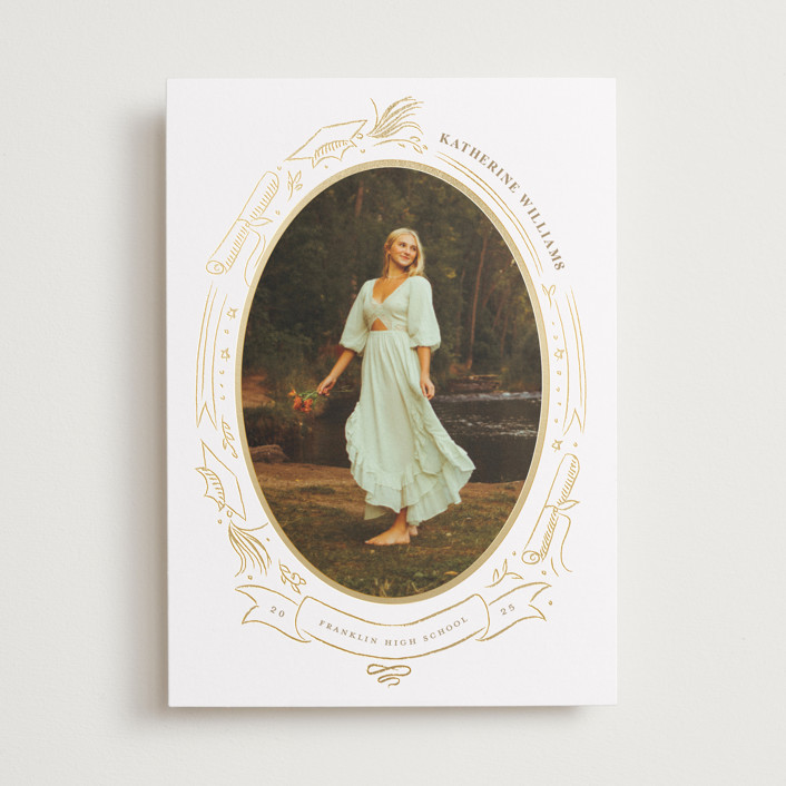 Grad Border Foil-Pressed Graduation Announcements by Teju Reval | Minted