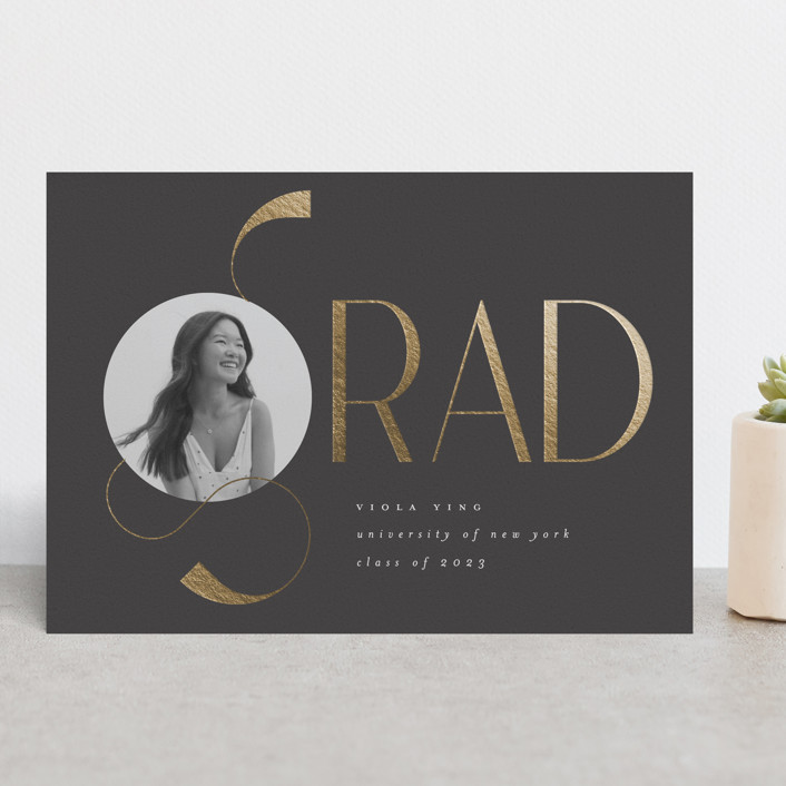 grad portrait Foil-Pressed Graduation Announcements by Lori Wemple | Minted