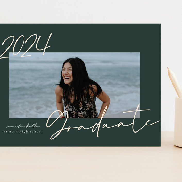Corner Scripted Grand Graduation Announcements by Melanie Severin | Minted
