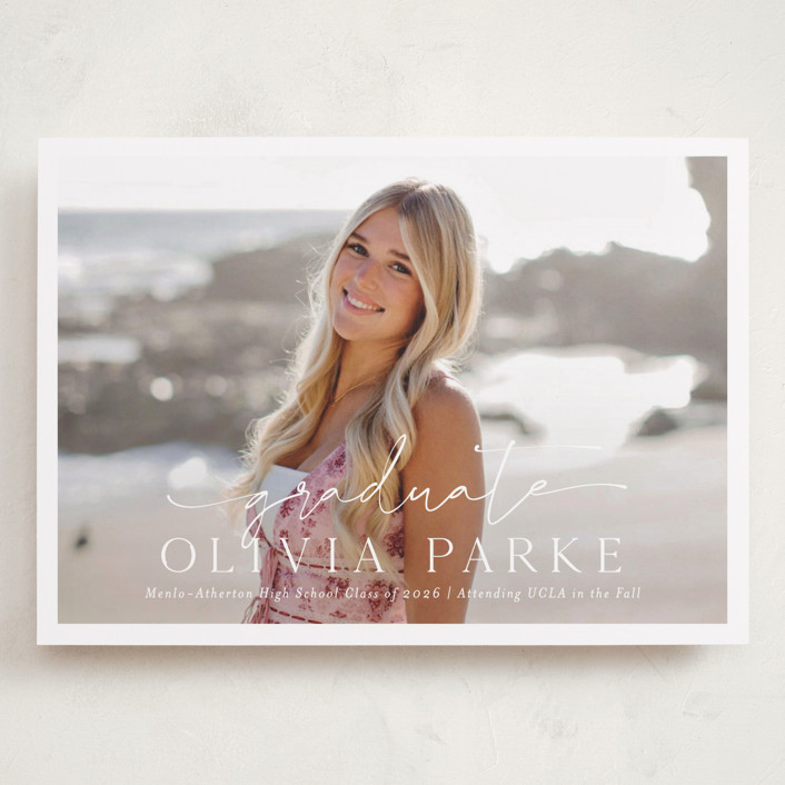 Graduate Script Grand Graduation Announcements by Sarah Curry | Minted
