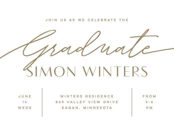 Gilded Grad Script Graduation Insert Cards by Michelle Taylor | Minted