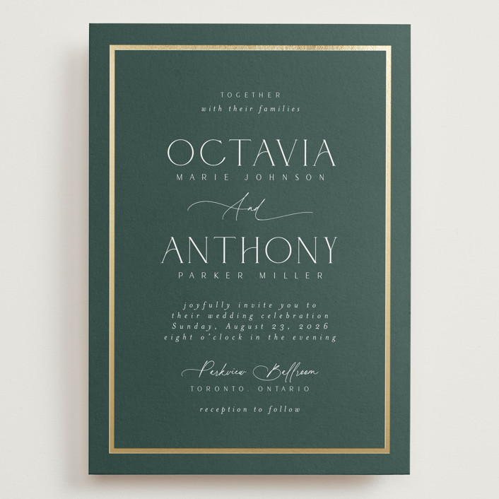Regal Foil-Pressed Grand Wedding Invitations by Nicole Walsh | Minted