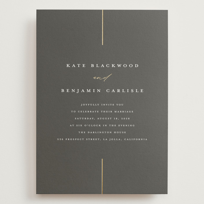 Formal lines Foil-Pressed Grand Wedding Invitations by Erica Krystek ...