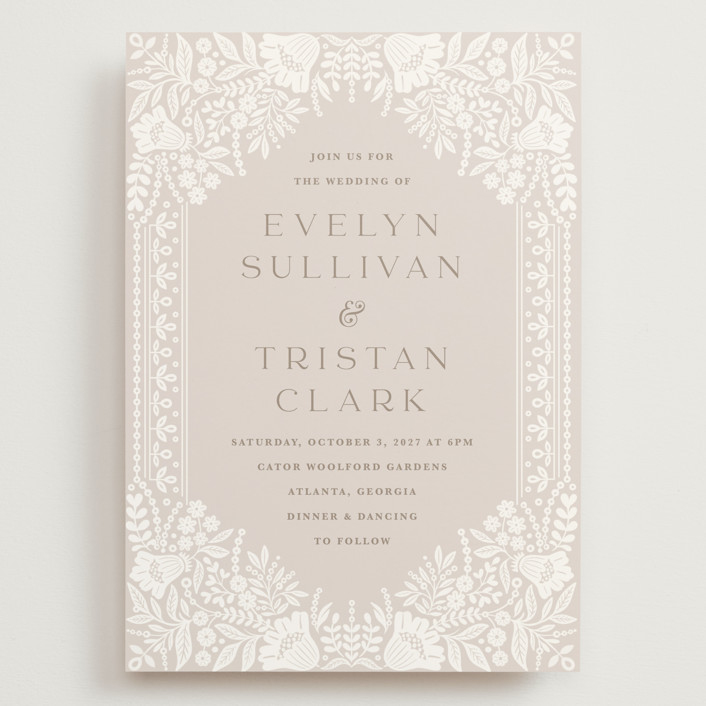 Lace Trim Grand Wedding Invitations by Kristen Smith | Minted