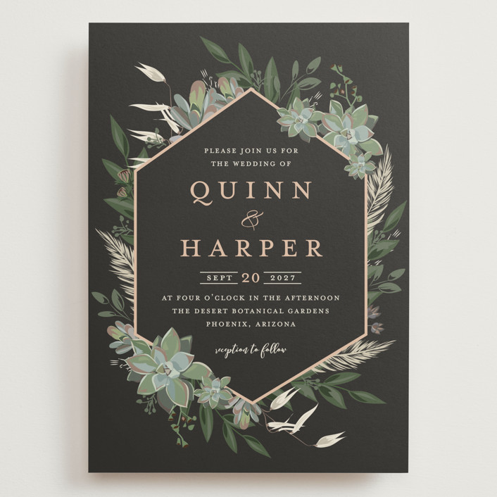 Succulent Surround Grand Wedding Invitations by Susan Moyal | Minted