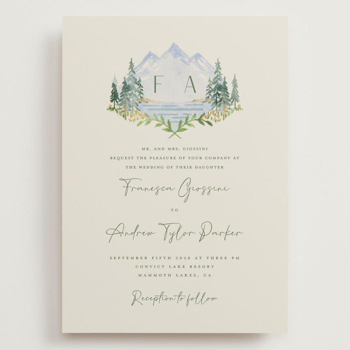 Miniature Mountainscape Grand Wedding Invitations by Petra Kern | Minted
