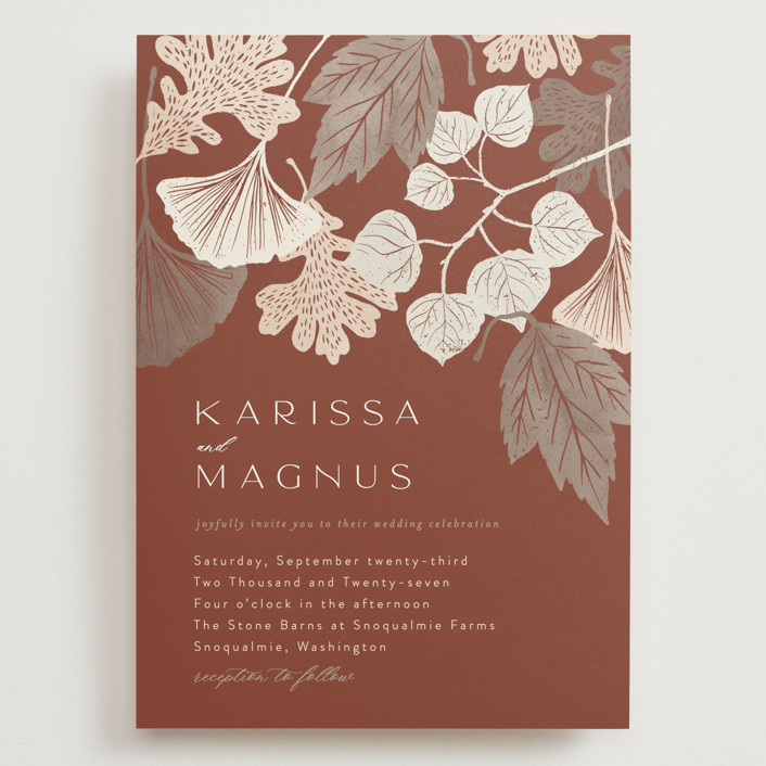 Leaf Cascade Grand Wedding Invitations by Alethea and Ruth | Minted