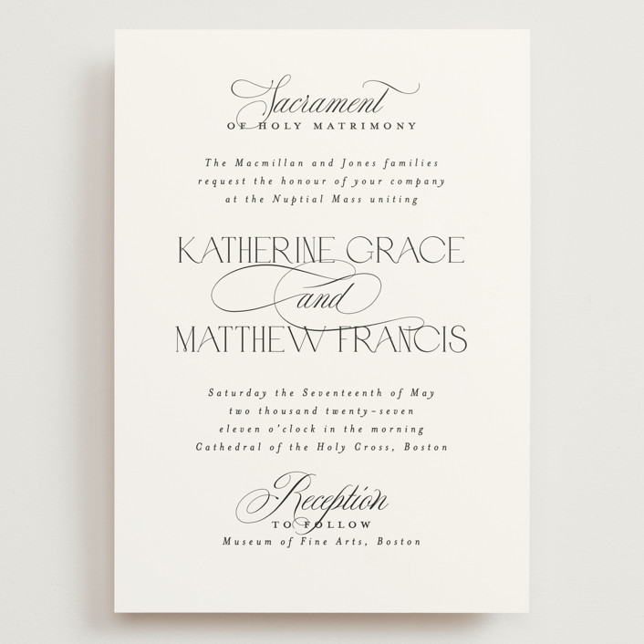 Sacrament Grand Wedding Invitations by Heather Cairl | Minted