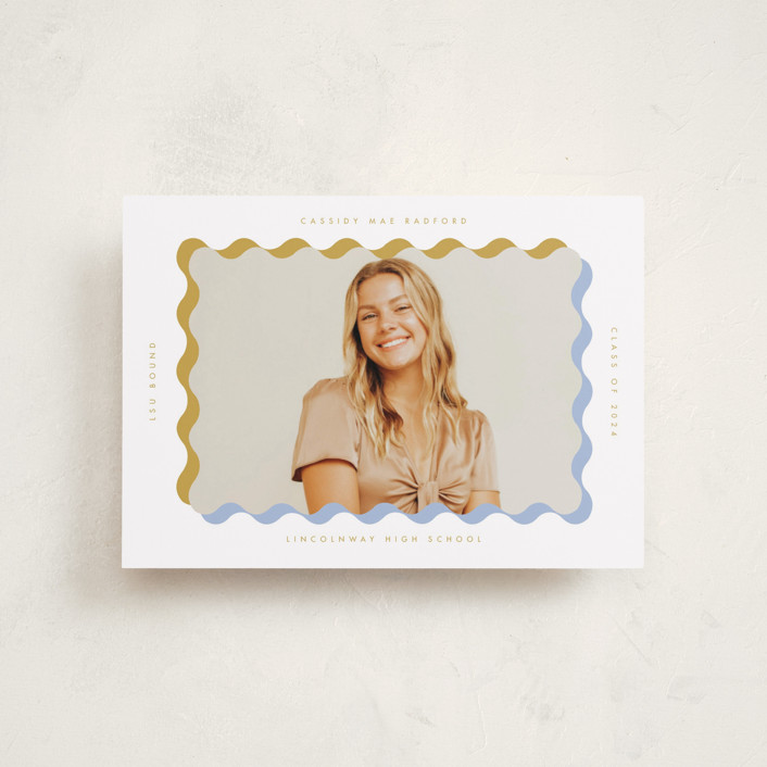 wavy frame Petite Graduation Announcements by Baumbirdy | Minted