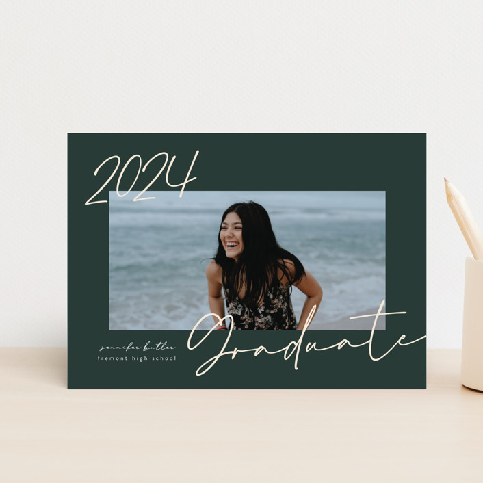 Corner Scripted Petite Graduation Announcements by Melanie Severin | Minted