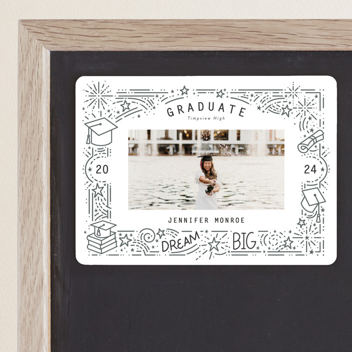 Dream Big Grad Graduation Announcement Magnets by Stephanie Hawkes | Minted