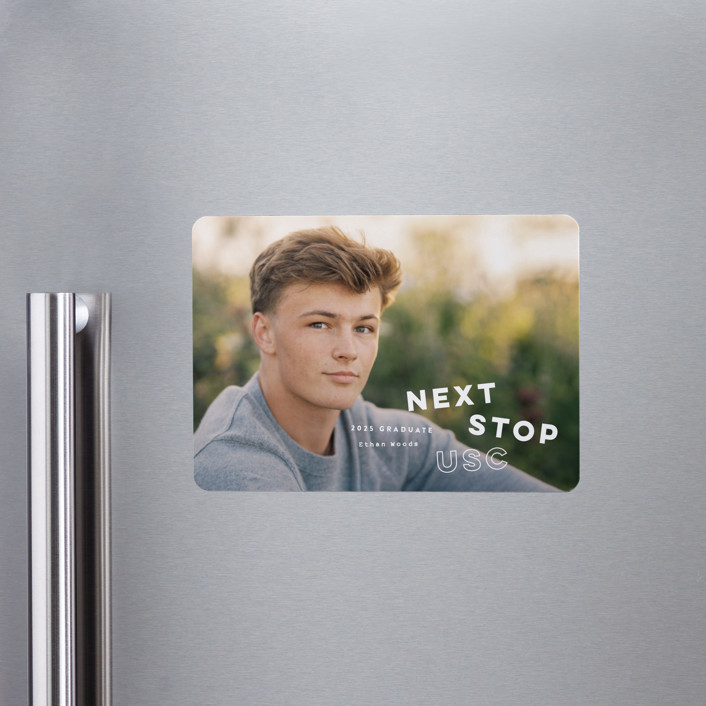 next stop Graduation Announcement Magnets by Sara Hicks Malone | Minted