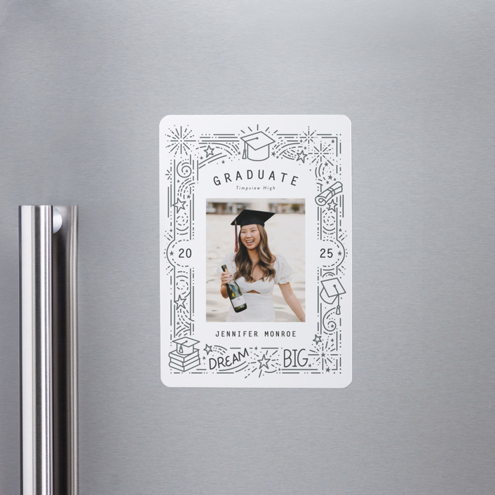 Dream Big Grad Graduation Announcement Magnets by Stephanie Hawkes | Minted