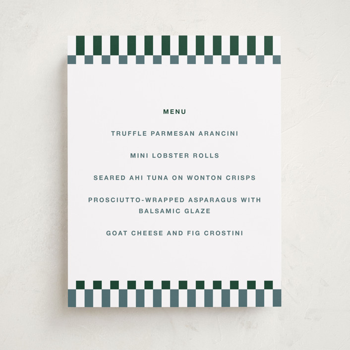 Checked Out Graduation Menu Signs by Rachel Cassel | Minted