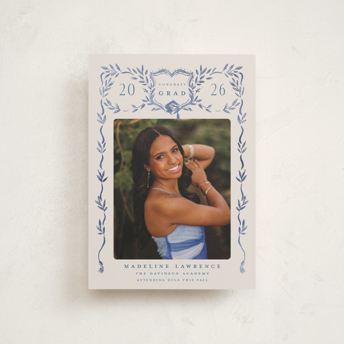 Grad Crest Graduation Announcement Postcards by Petra Kern | Minted