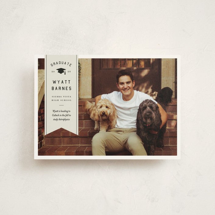 grad ribbon Graduation Announcement Postcards by Sarah Curry | Minted