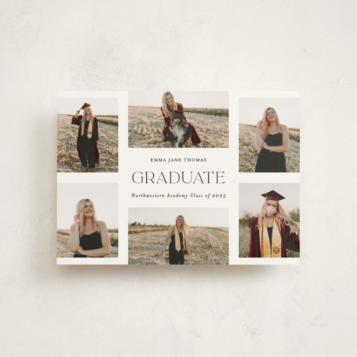 Graduate Grid Graduation Announcement Postcards by Lehan Veenker | Minted