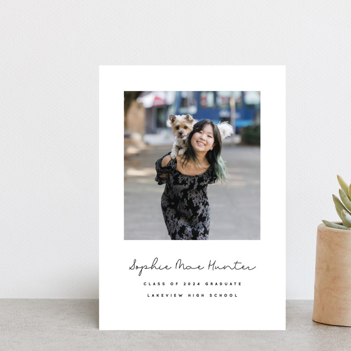 simple squared Graduation Announcement Postcards by Julia Hall | Minted