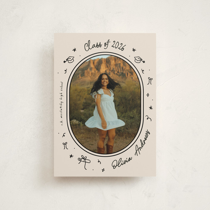 Illustrated Grad Graduation Announcement Postcards by Ashley Iwafuchi ...