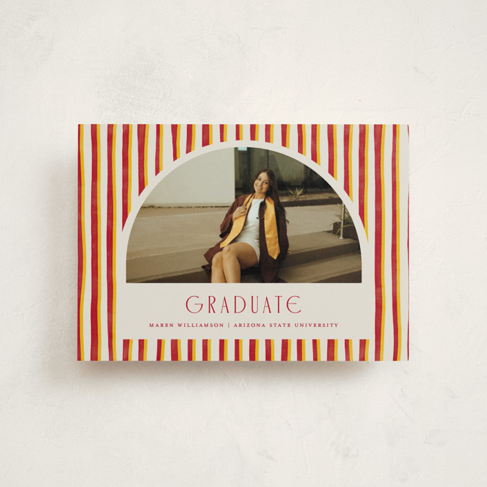 Grad Stripes Graduation Announcement Postcards by Anna Elder | Minted