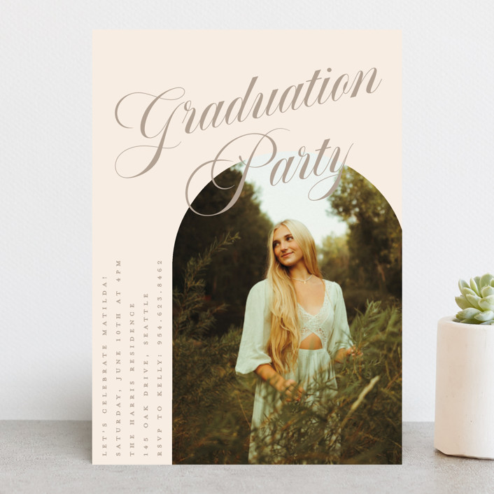 Modern Curves Graduation Party Invitations by Morgan Kendall | Minted