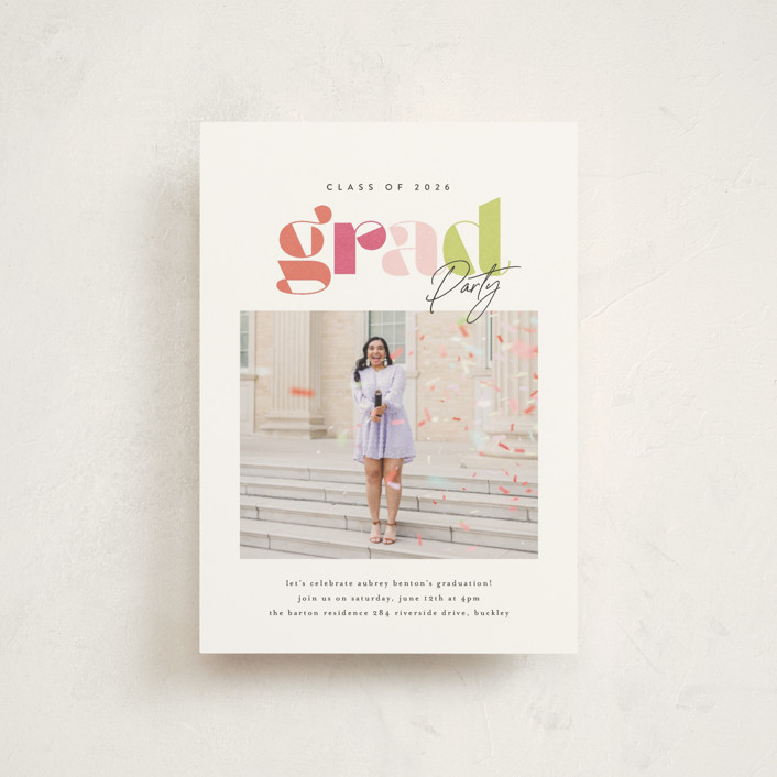 colors Graduation Party Invitation Postcards by Itsy Belle Studio | Minted