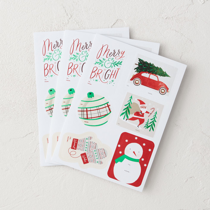 Classic holiday Gift Stickers by Multiple Artists | Minted