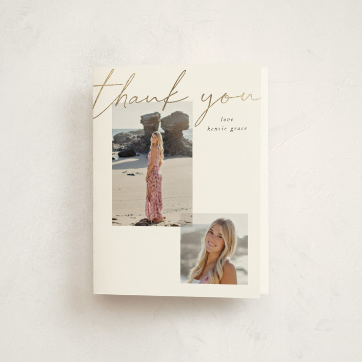 Simple + Script Foil-Pressed Graduation Thank You Cards by Kelly ...