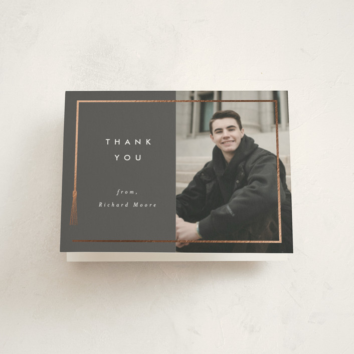 Tassel Framed Foil-Pressed Graduation Thank You Cards by AK Graphics ...