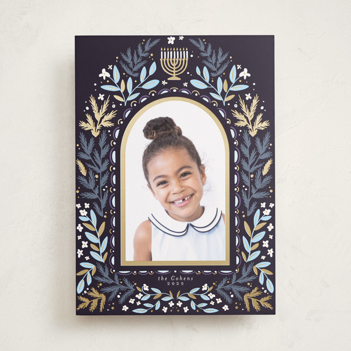 Flourish Foil-Pressed Hanukkah Cards by Hudson meet Rose | Minted