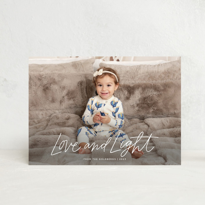 Scripty Love and Light Hanukkah Petite Cards by Kristen Magee | Minted Scripty Love and Light Hanukkah Petite Cards by Kristen Magee | Minted