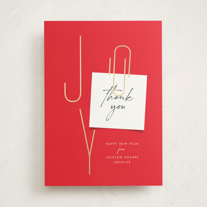 Joy Note Foil-Pressed Business Holiday Cards by Amy Payne | Minted