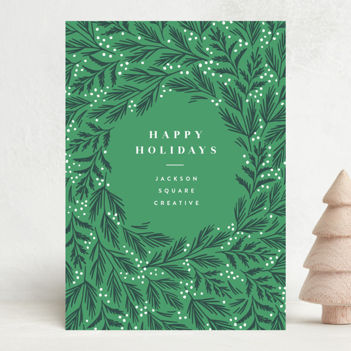 Pine Pattern Business Holiday Cards by Alethea and Ruth | Minted