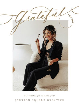 Gratitude script Business Holiday Cards by Creo Study | Minted