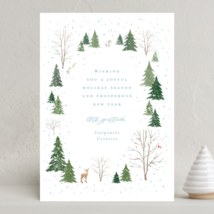 White Winter Business Holiday Cards by Jennifer Wick | Minted