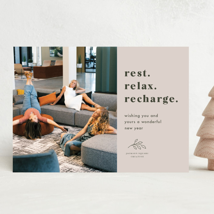 Rest. Relax. Recharge. Business Holiday Cards by Kristen Knechtel | Minted