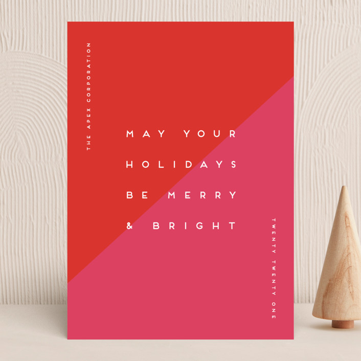 Cheerful Colorblock Business Holiday Cards by Erica Krystek | Minted
