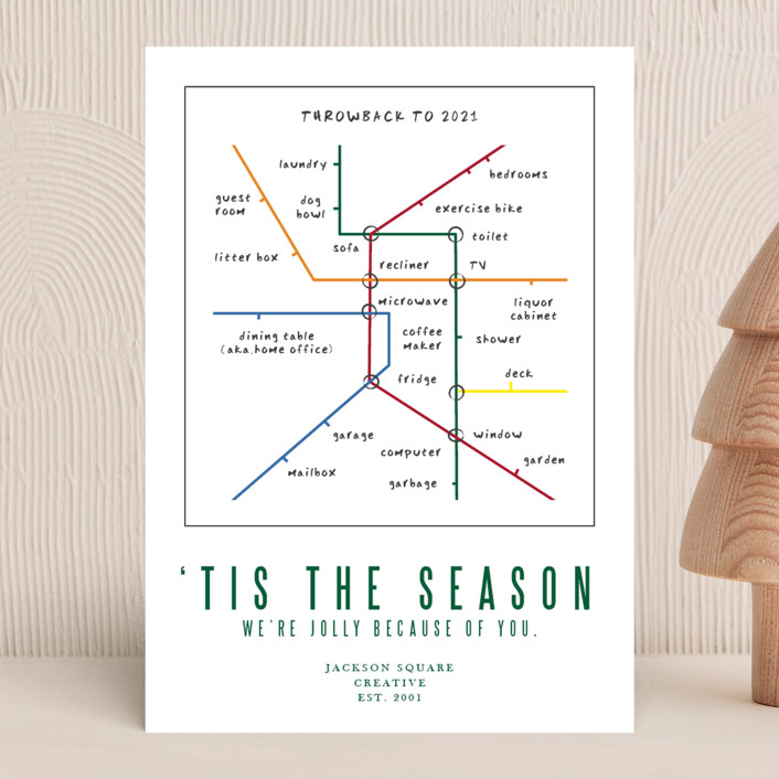 metro map WFH Business Holiday Cards by Deborah Chou | Minted