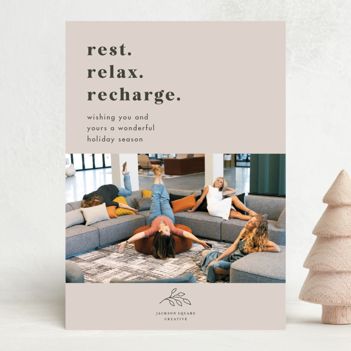 Rest. Relax. Recharge. Business Holiday Cards by Kristen Knechtel | Minted
