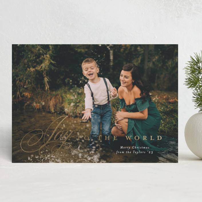 Gilded Joy Foil-Pressed Holiday Cards by Emily Betts | Minted