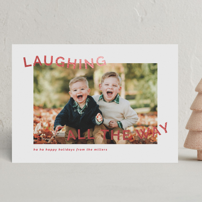 Ha Ha Ha Foil-Pressed Holiday Cards by Angela Garrick | Minted