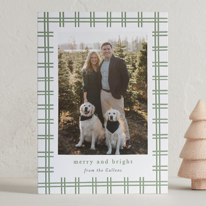 plaid groove Letterpress Holiday Photo Cards by Sara Hicks Malone | Minted