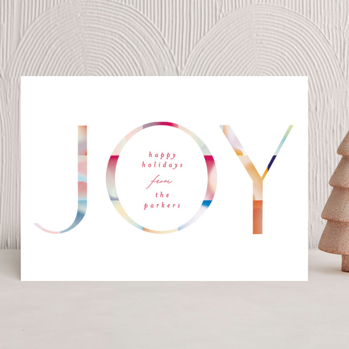 Joyful Color Block Holiday Cards by Phrosné Barwood | Minted
