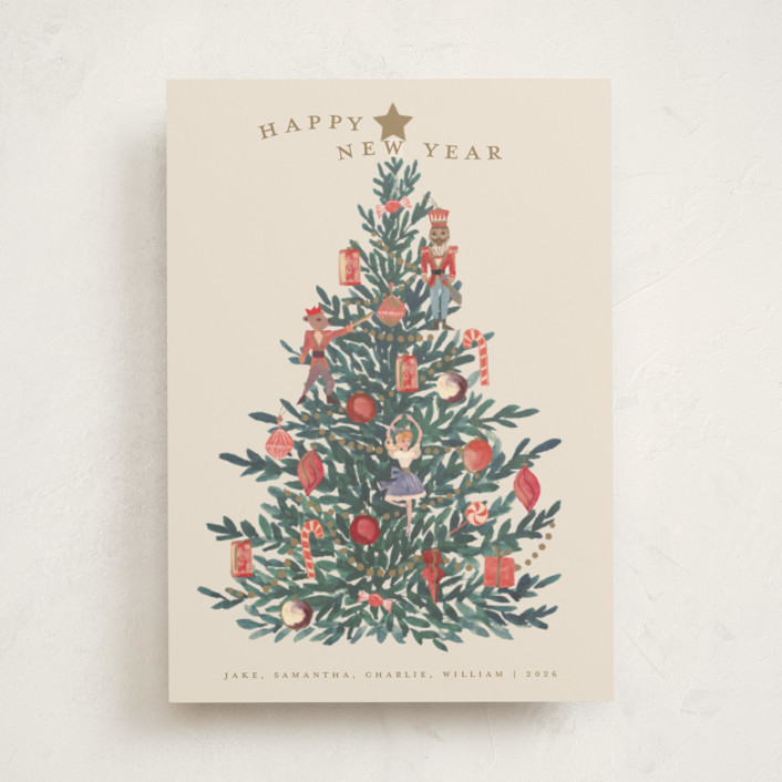Nutcracker Tree Holiday Cards by Teju Reval | Minted