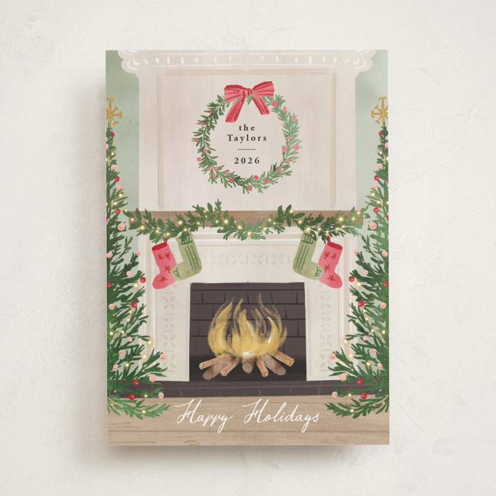 Cosy Fireplace Holiday Cards by Petra Kern | Minted