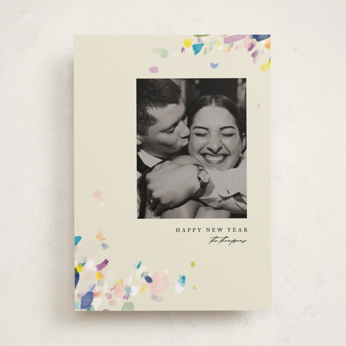 dabbed confetti New Year Photo Cards by Eric Ransom | Minted