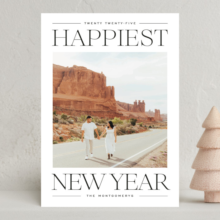 Modern Editorial New Year Photo Cards by Ekko Studio | Minted